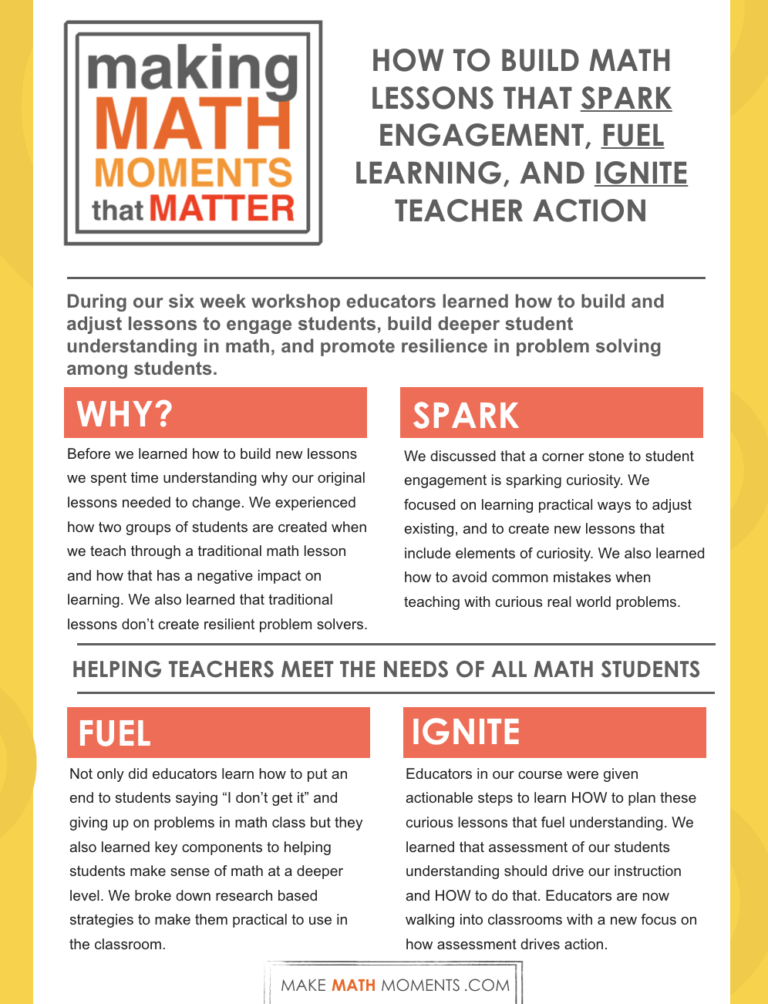 Making Math Moments That Matter Online Workshop - Make Math Moments