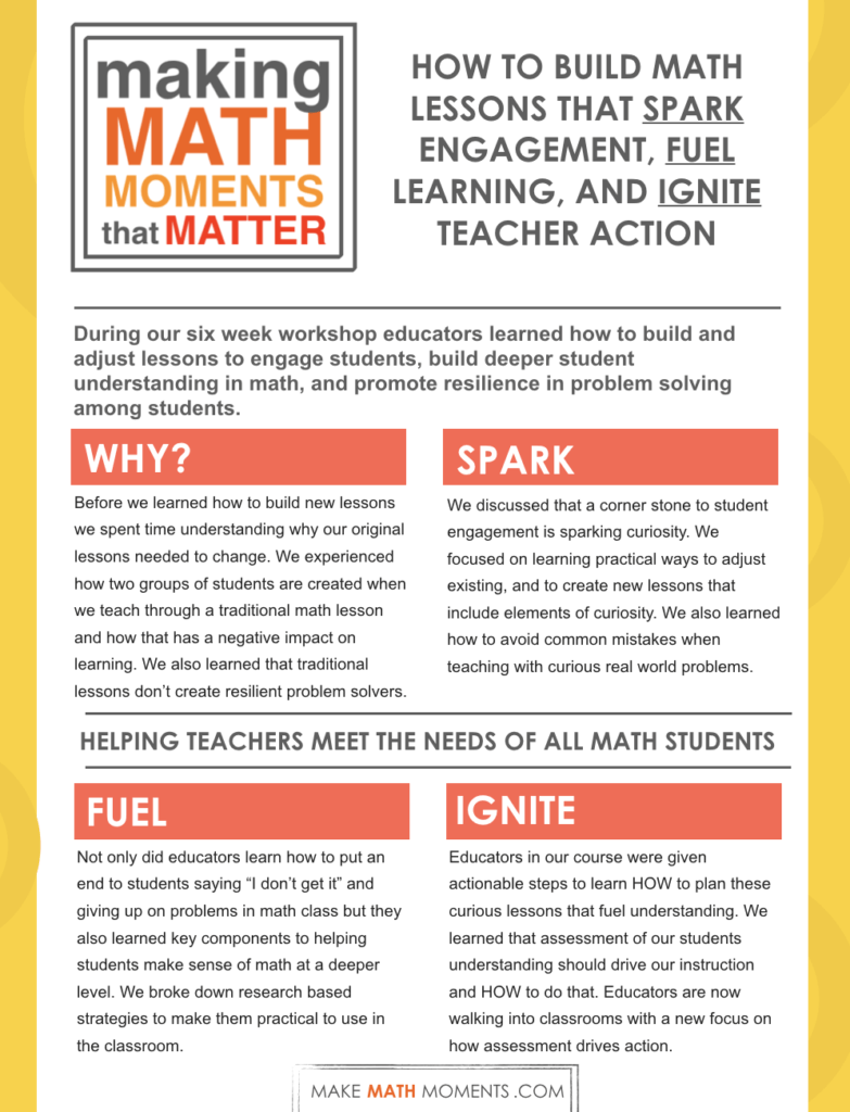 Making Math Moments That Matter Online Workshop - Make Math Moments