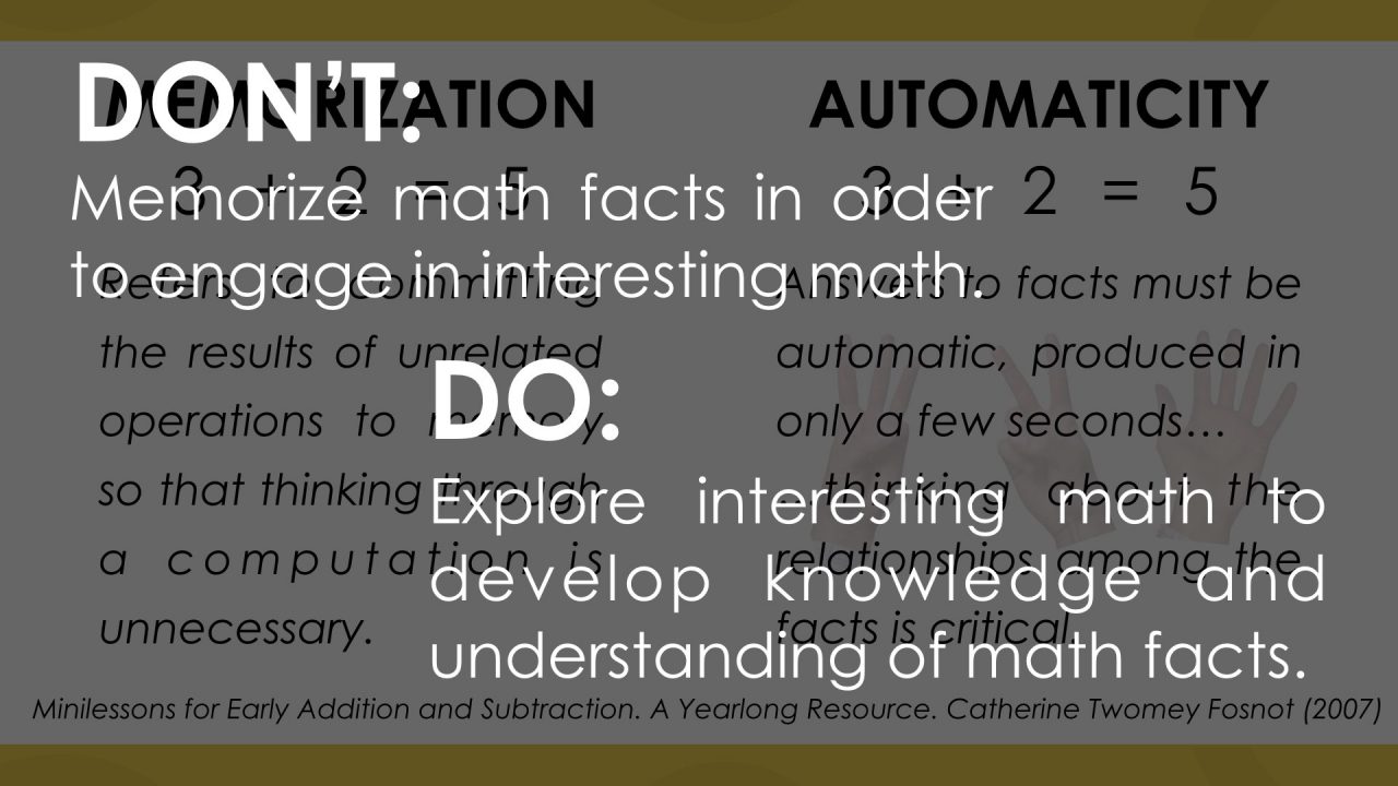 Memorization vs. Automaticity: Back to Basics or Beyond the Basics?