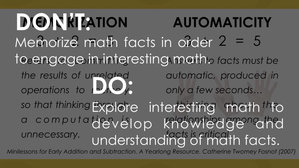 Memorization vs. Automaticity: Back to Basics or Beyond the Basics?