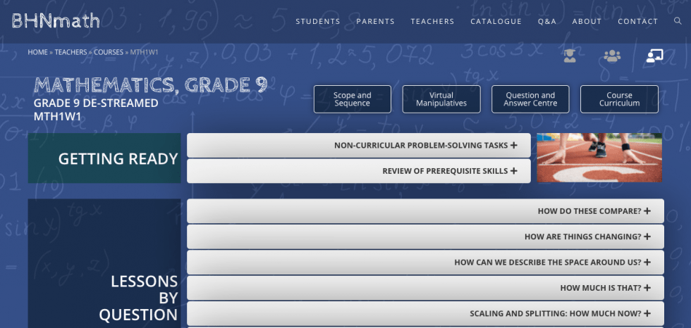MTH1W Grade 9 De-streamed Mathematics Resources & Teacher Supports