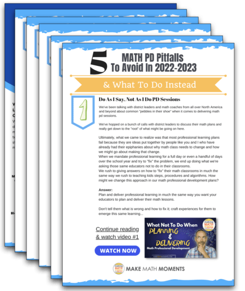 Make Math Moments District Improvement Program - Make Math Moments